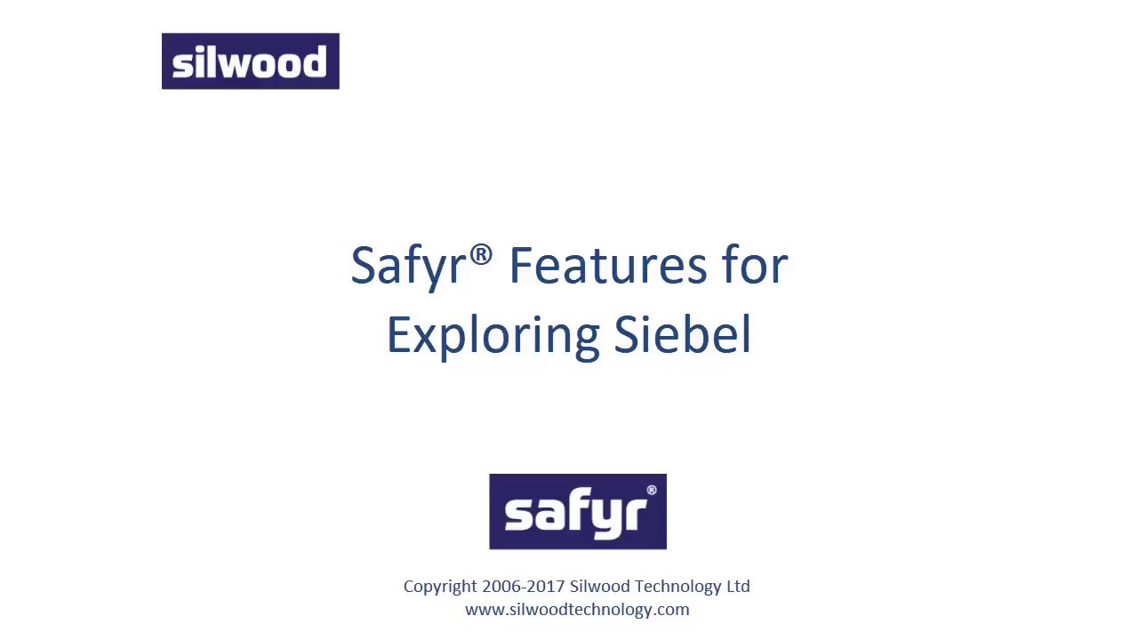 Exploring metadata in a Siebel system with Safyr - YouTube