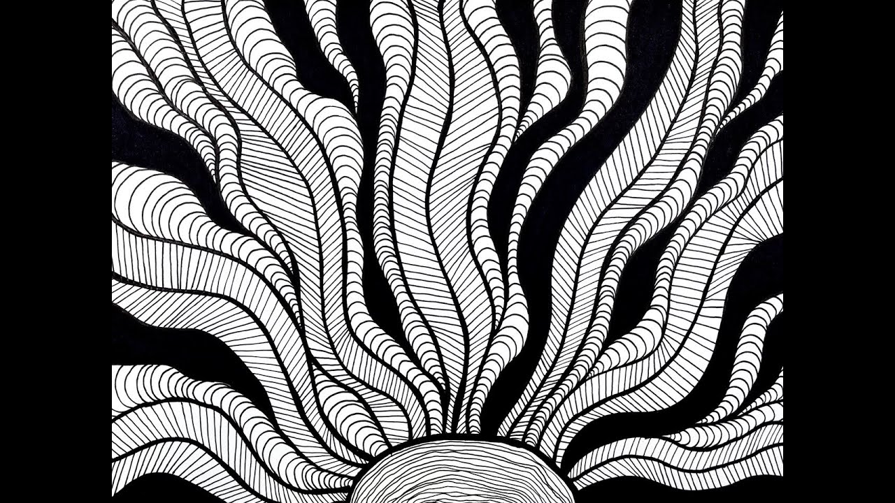 Relaxing Abstract Line Drawing– Relaxing Drawing Tutorial for Beginners ...