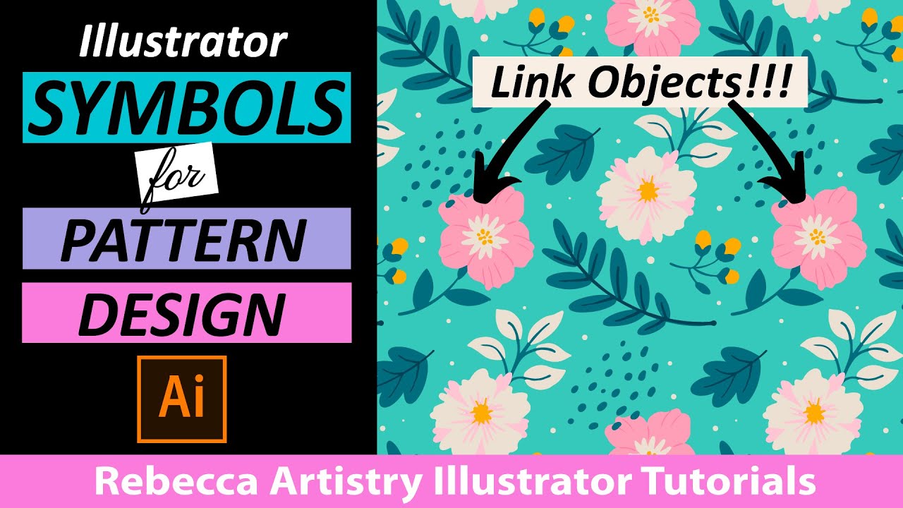 Symbols for Pattern Design in Adobe Illustrator / LINK Objects! /Edit ...
