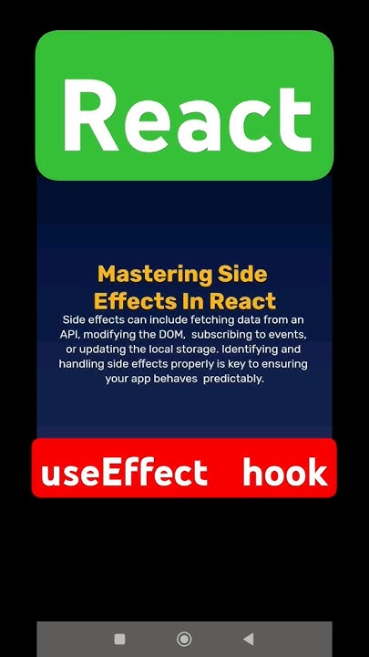 Master useEffect Hook in 60 Seconds | React Hook Explained Fast!, #react #coding #shorts - YouTube