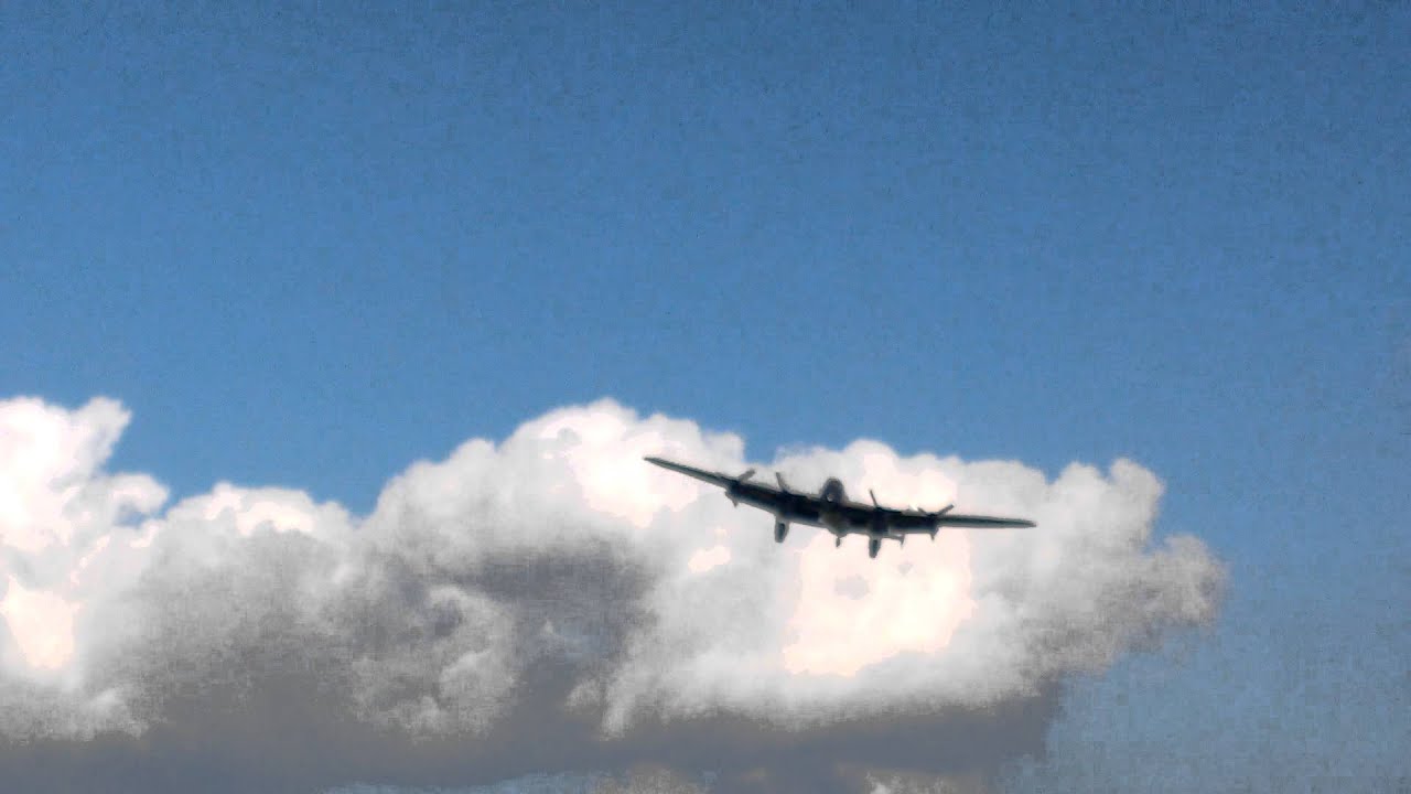 Lancaster Bomber "Thumper" landing at RAF Coningsby - YouTube