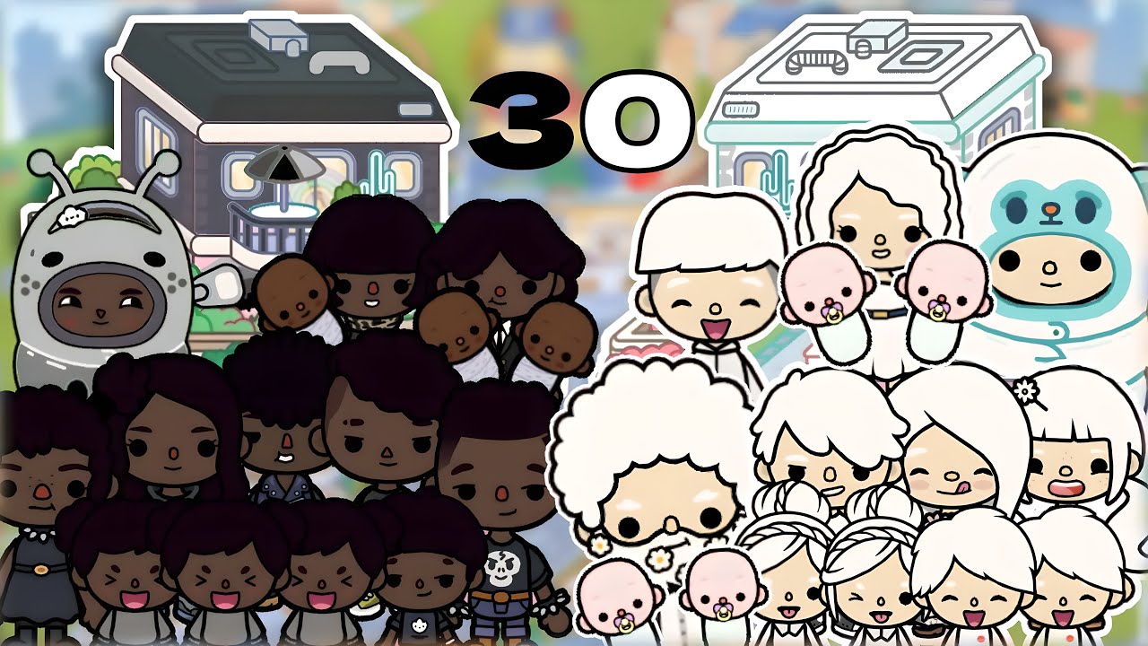 СЕМЬЯ ИЗ 30 ЧЕЛОВЕК В ТОКА БОКА! 🔑👪🏻👪🏿 БЕЛАЯ КВАРТИРА vs ЧЁРНАЯ 🤍🖤 Toca ...