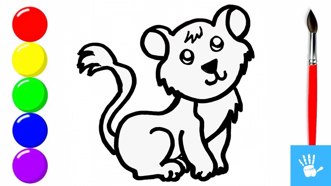 How To Draw a Cute Lion Cub for Children | Easy Drawing | Lion King ...