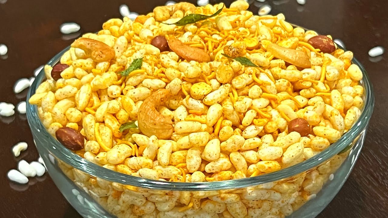 Namkeen murmura Chivda Recipe - Namkeen Tea Time Snack Recipe - Murmura ...