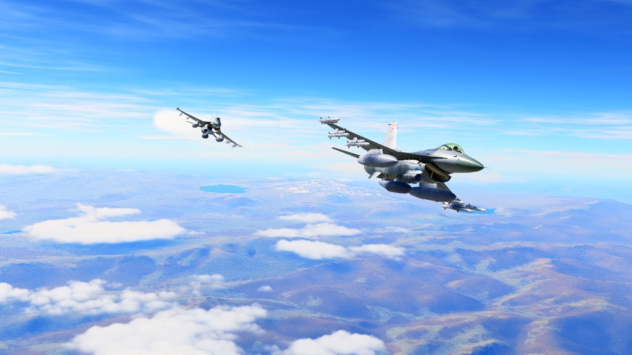 2 F-16 vs 4 Mig -29 Clean airspace. DCS - YouTube