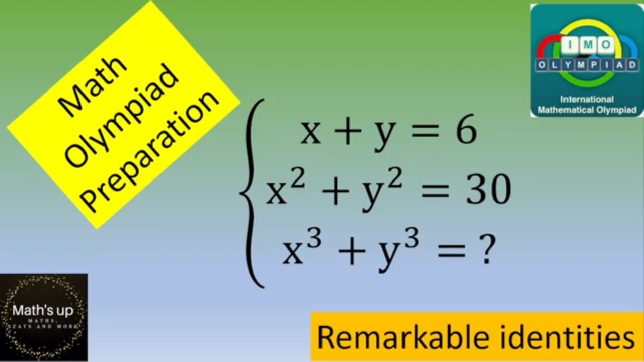 Math Olympiad Preparation: a remarkable identity to know! - YouTube