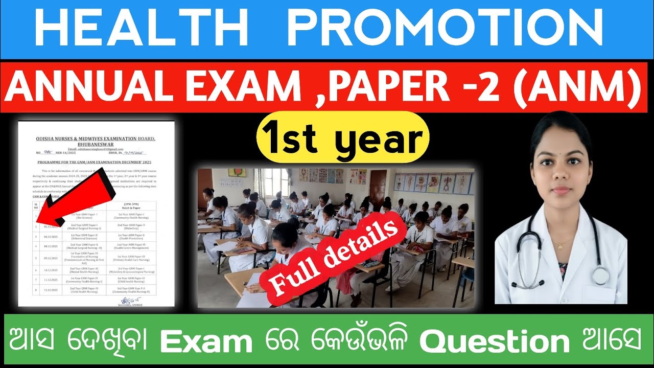 HEALTH PROMOTION | Annual Exam ANM Nursing Paper -2#anmnursing #anm # ...