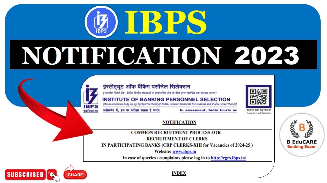 IBPS CLERK Notification 2023 Out !! | Vacancy | Syllabus | Age Limit ...