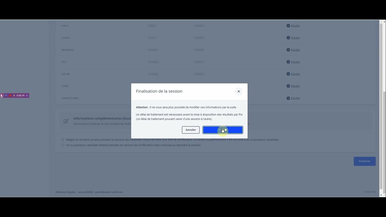 Finalisation des sessions Pix - YouTube