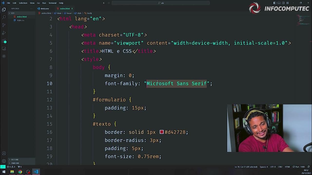 Criando formulário e lista com HTML, CSS e JAVASCRIPT - YouTube