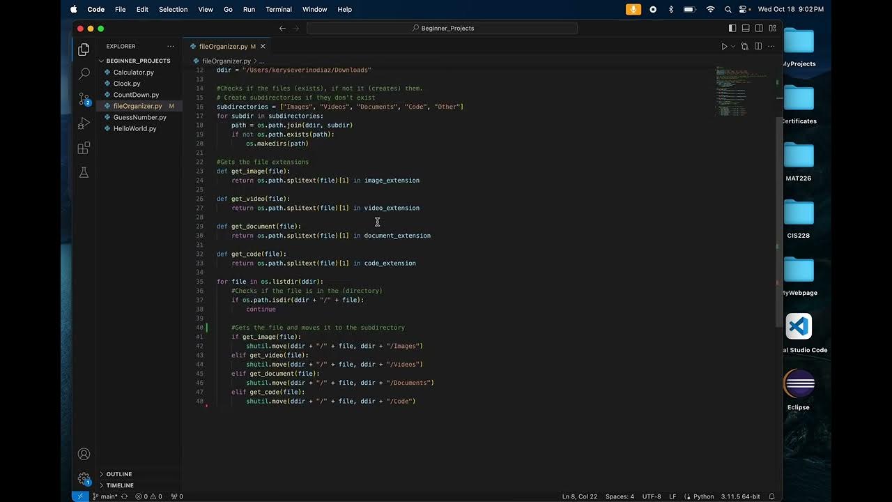 File Organizer Project using Python - YouTube