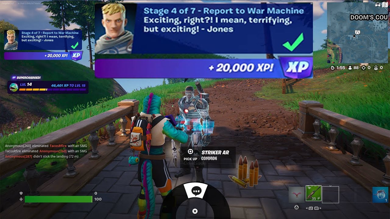 How to EASILY Report to War Machine in Fortnite locations Quest! - YouTube