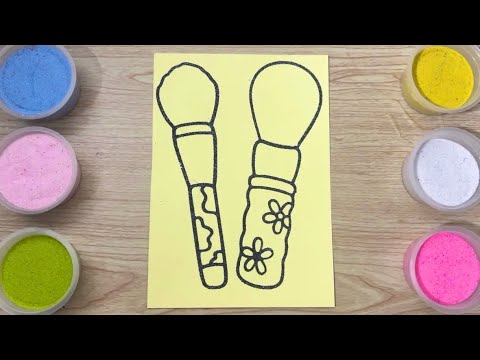 Cute Makeup Brush Sand Art 💄✨ | Colorful Sand Painting for Kids