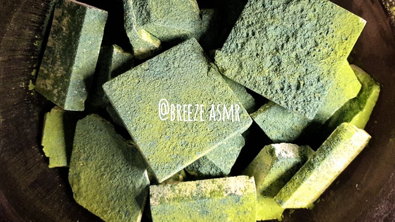 Green Holi Powder Gym Chalk ASMR 🟩⬜ blocks, reforms, oddly satisfying ...