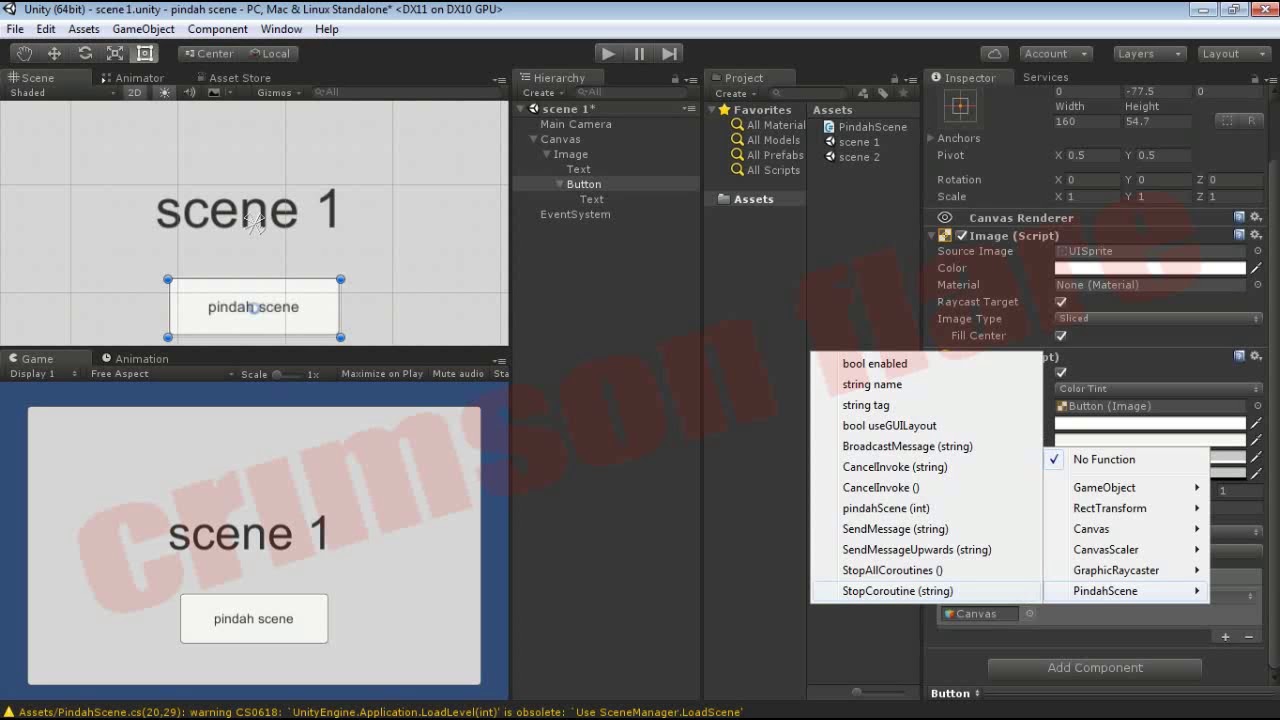 Belajar Unity 3d Pindah Scene Youtube