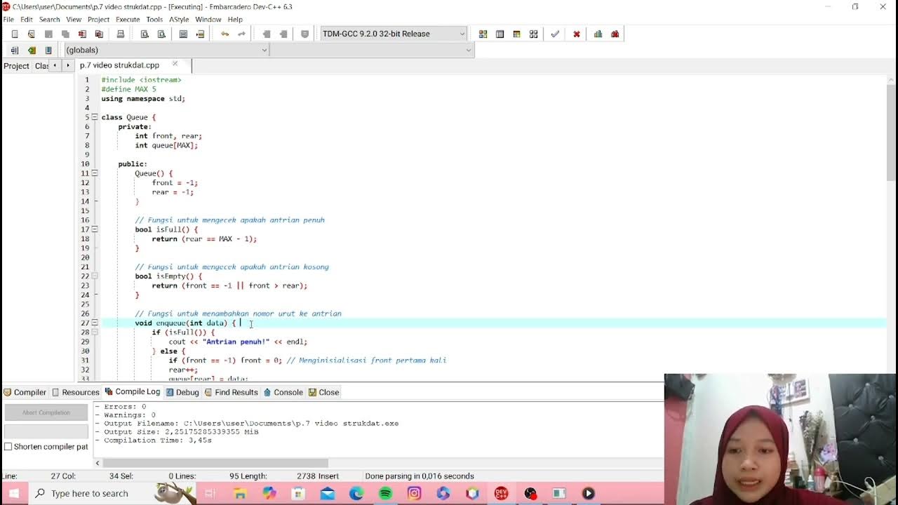 Tugas Struktur Data, Antrian Sederhana menggunakan C++ (Class queue) - YouTube