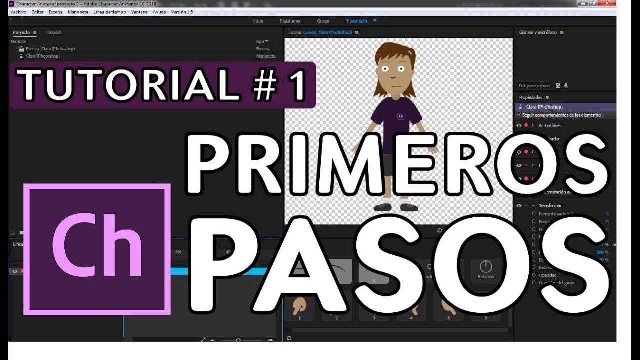 Character animator CC TUTORIAL - #1 Primeros pasos - Espacio de trabajo ...