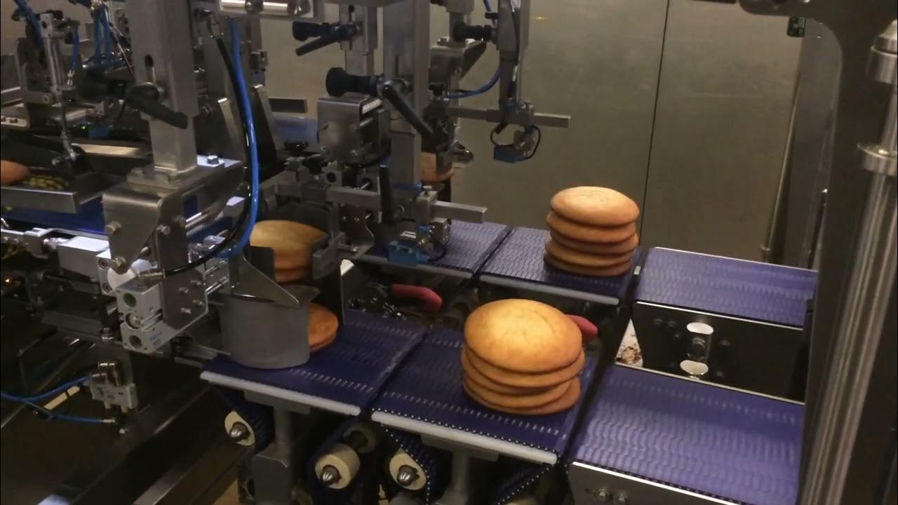 GHD Hartmann - STV 30 - Stacking machine for pancake - YouTube