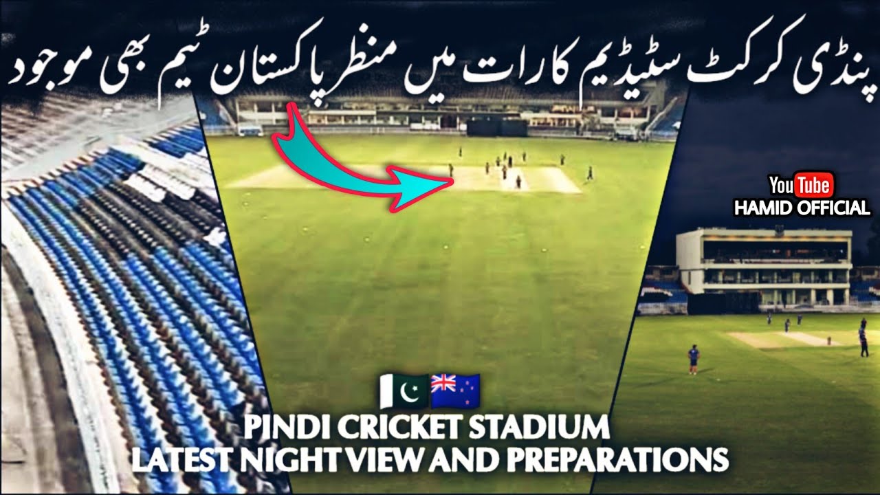 Pindi International Cricket Stadium Rawalpindi Night View Preparations ...