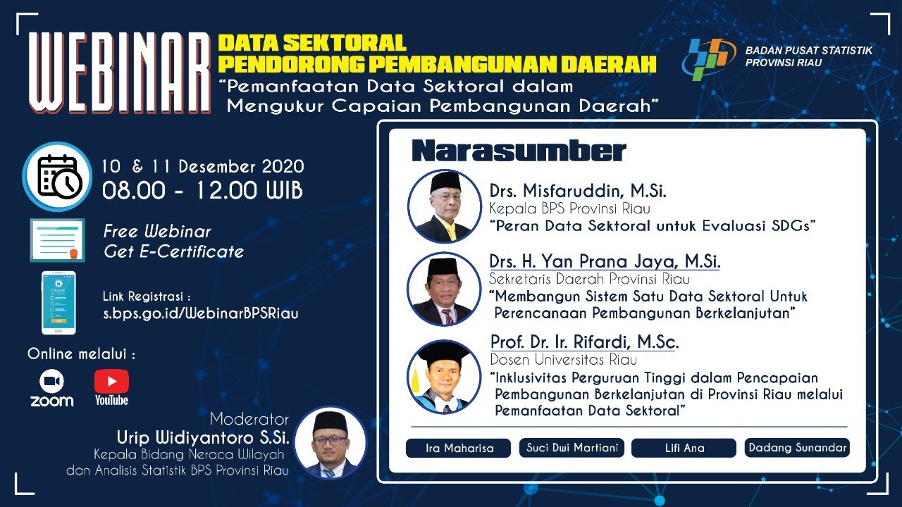 Webinar BPS Provinsi Riau "Pemanfaatan Data Sektoral" - YouTube