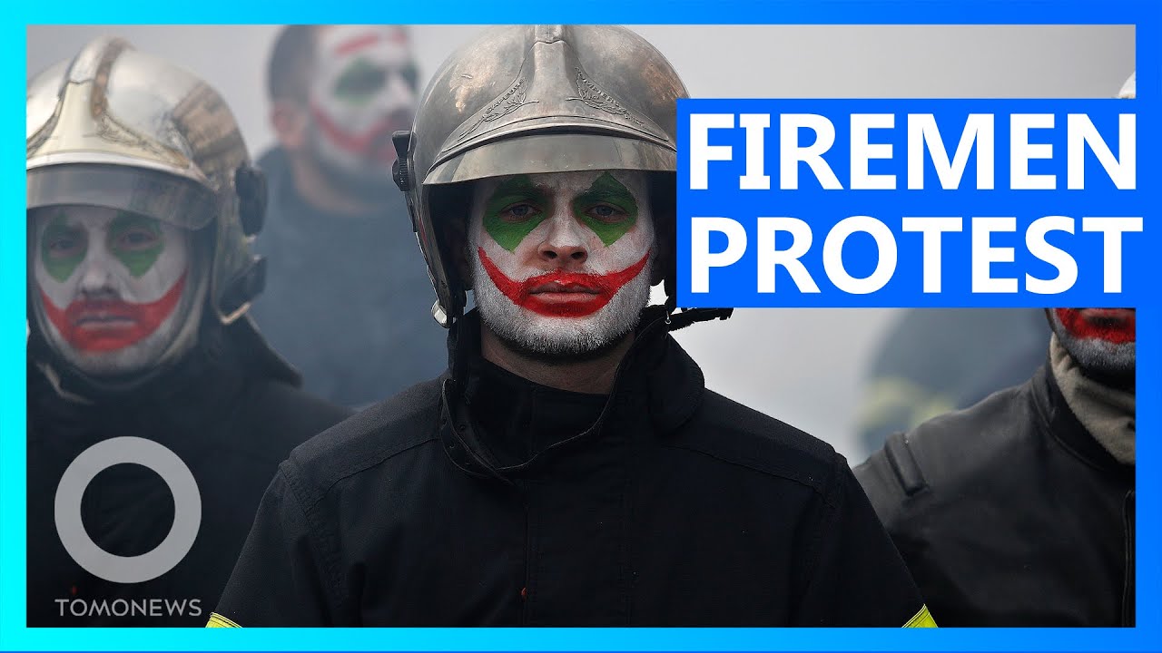 French firefighters set themselves on fire in protest - TomoNews - YouTube