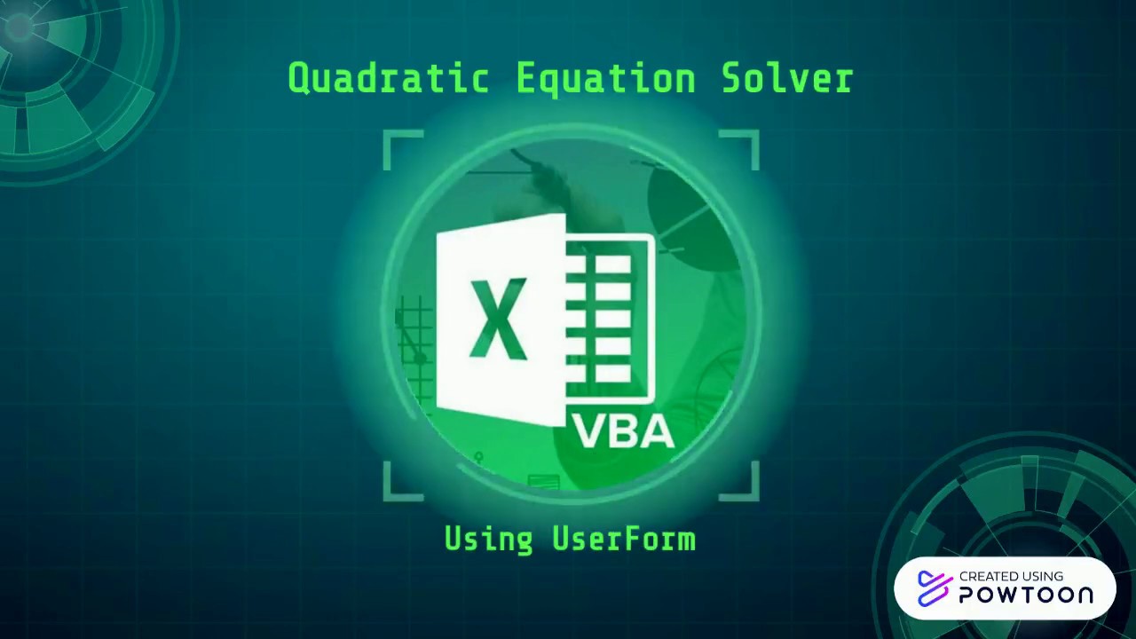 Quadratic Solver Equation Using Excel YouTube Quadratic Solver Equation Using Excel YouTube