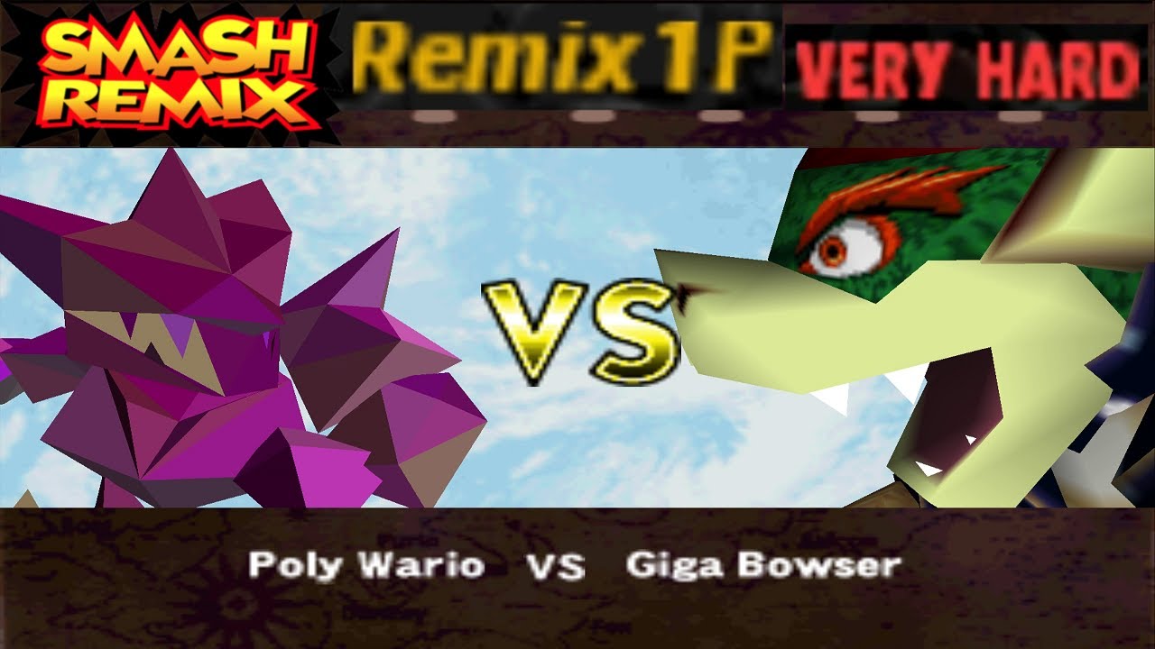 Smash Remix - Classic Mode Remix 1P Gameplay with Polygon Wario (VERY ...