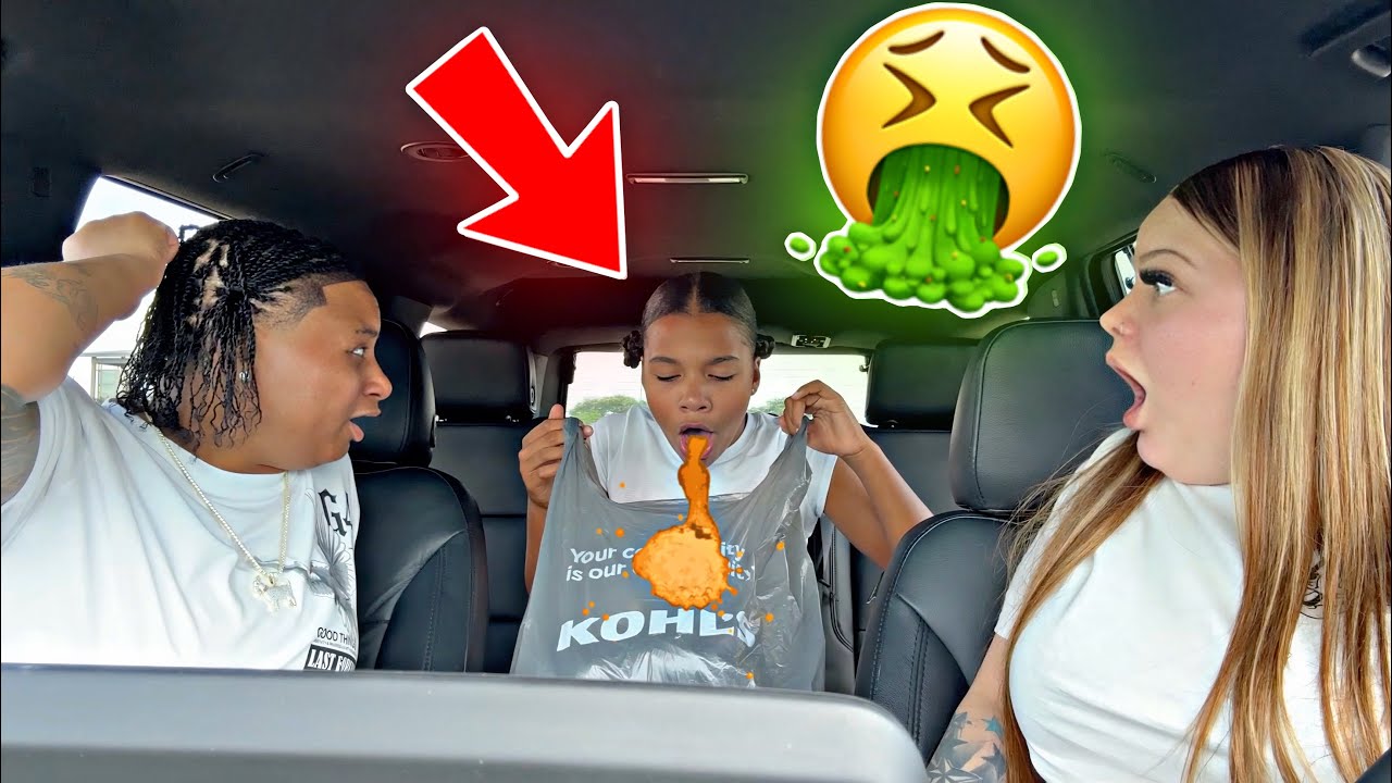 THROWING UP 🤮 ALL OVER APRIL NEW CLOTHES SHE JUST BOUGHT .. *BAD IDEA ...