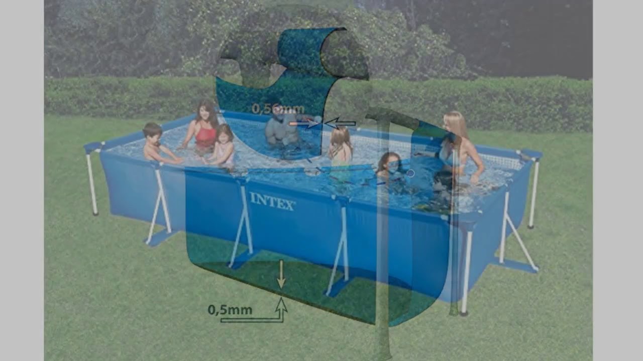 INTEX 28273NP 177.25in x 86.625in x 33in Rectangular Frame Pool - Blue ...