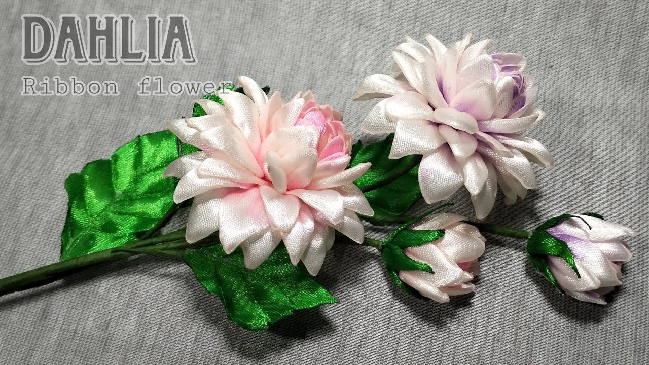 How to make satin ribbon flower Dahlia | Bunga Dahlia pita satin warna ...