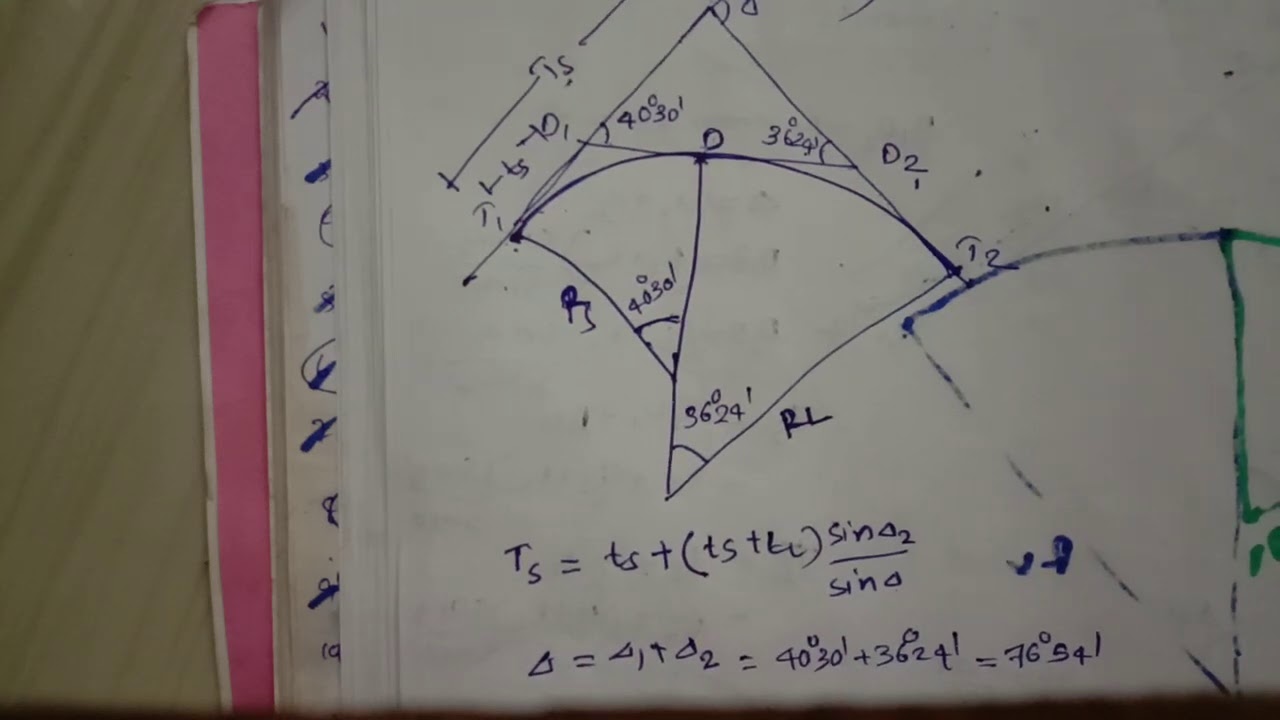 Geomatics mod 2 - Problem on compound curve - YouTube
