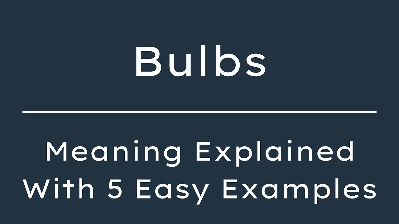 Bulbs Meaning in English, Definition of Bulbs, Meaning of Bulbs With ...
