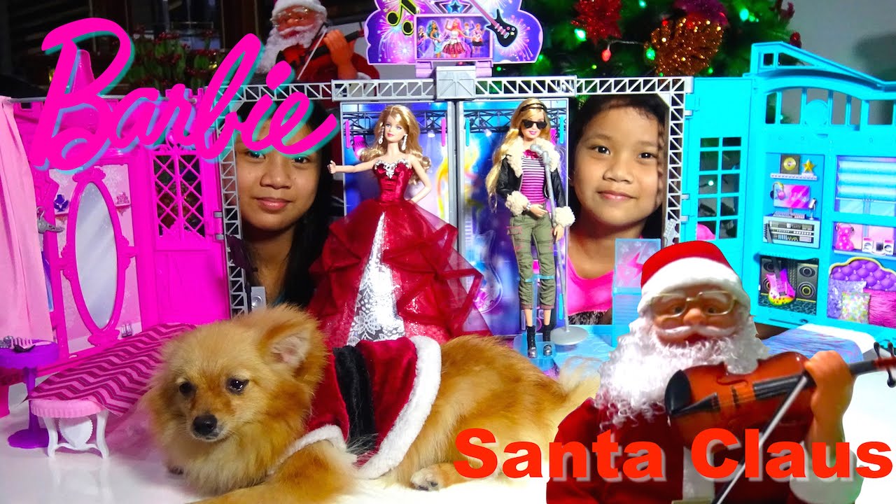 Barbie in Rock'n Royals Playset + Barbie Dolls + Santa Claus ...