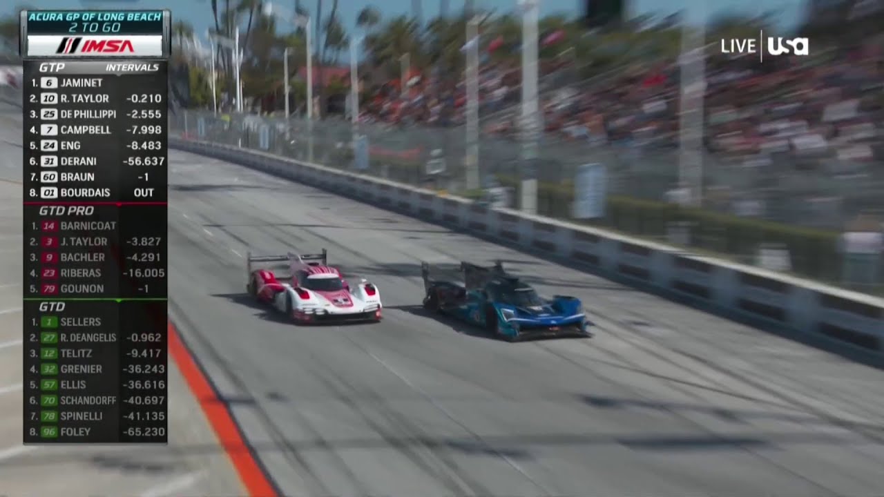 Ricky Taylor crashes battling for the lead - IMSA Long Beach 2023 - YouTube