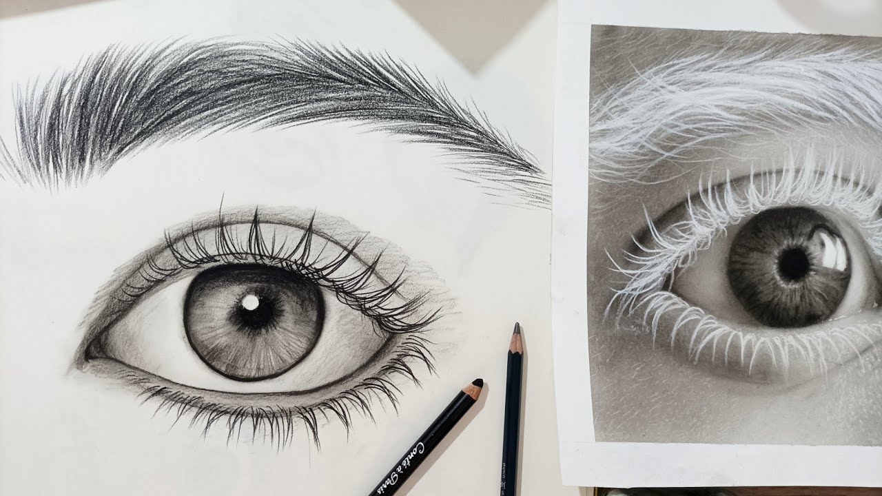 simple drawing tricks and techniques _ how to draw realistic eyebrows ...