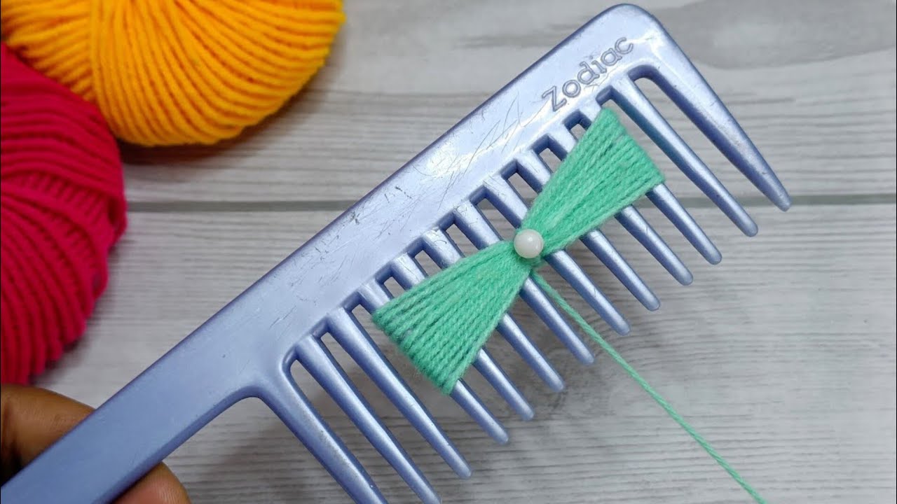Amazing 3 Beautiful Woolen Yarn Flower making ideas with Hair Comb ...