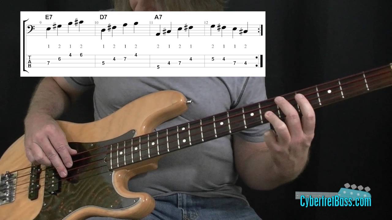 Plucking Hand Blues Bass Moves - YouTube