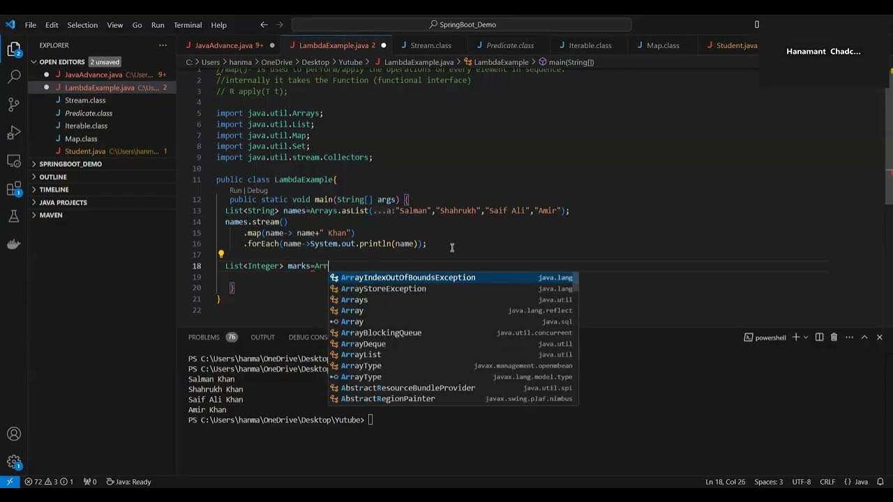 JAVA SE8 FEATURES map() with example - YouTube