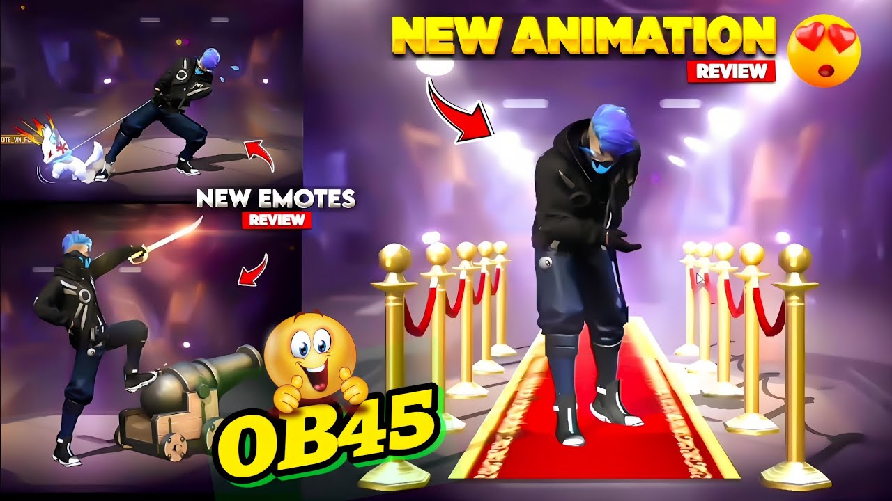 OB45 ALL NEW EMOTEW RIVIEW || FREE FIRE 🇮🇳 || OB45 ALL NEW ANIMATION ...