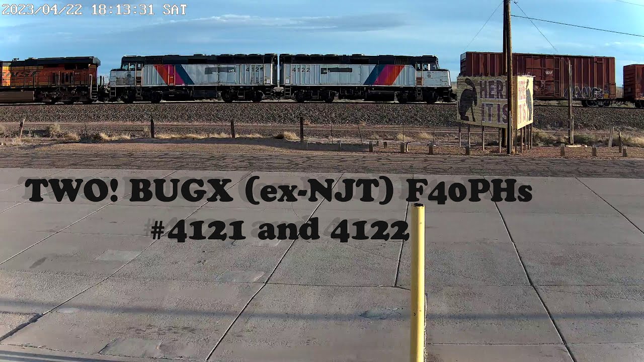 TWO! BUGX (ex-NJT) F40PHs #4121 and #4122 at Joseph City, AZ! MUST SEE! - YouTube
