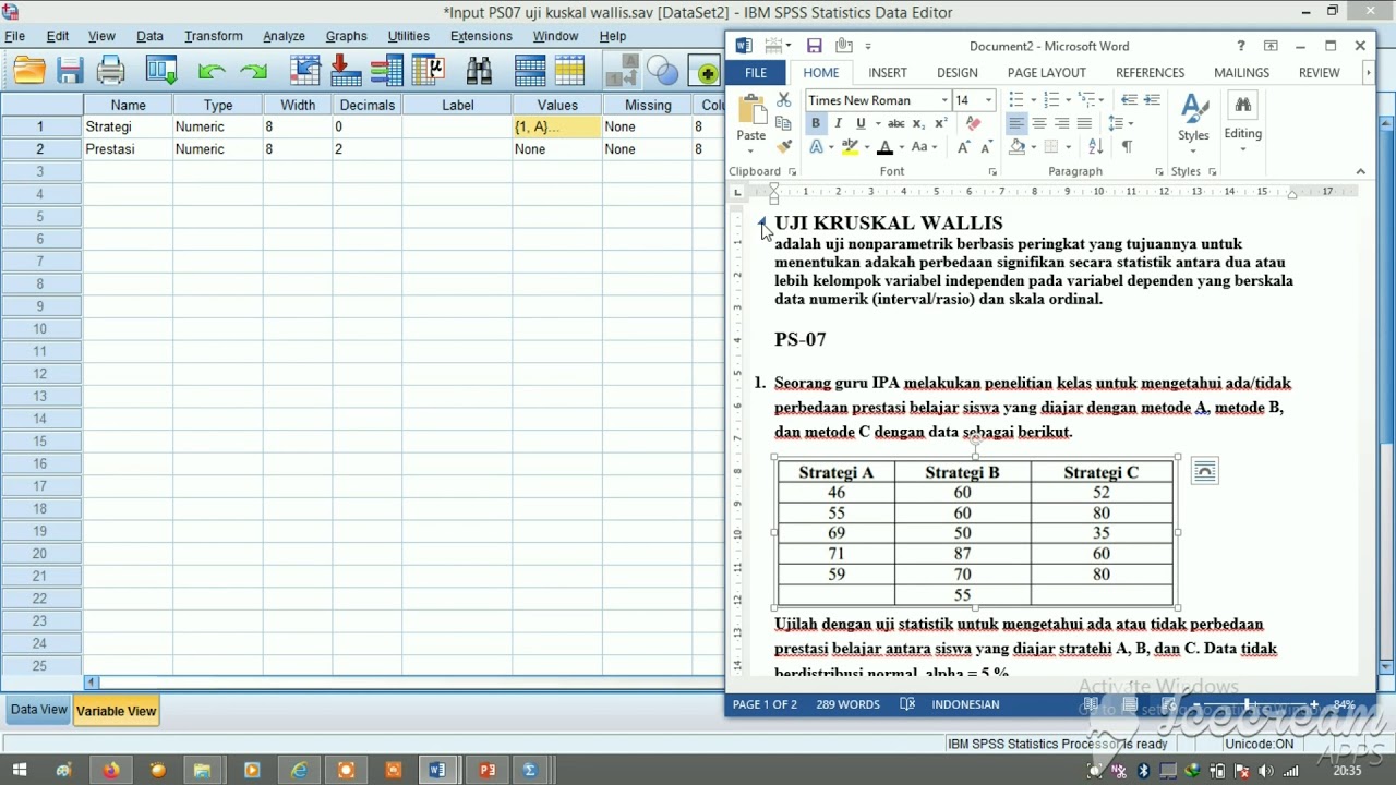 Tutorial SPSS Uji Kruskal Willis dan Uji Korelasi Rank Spearman - YouTube