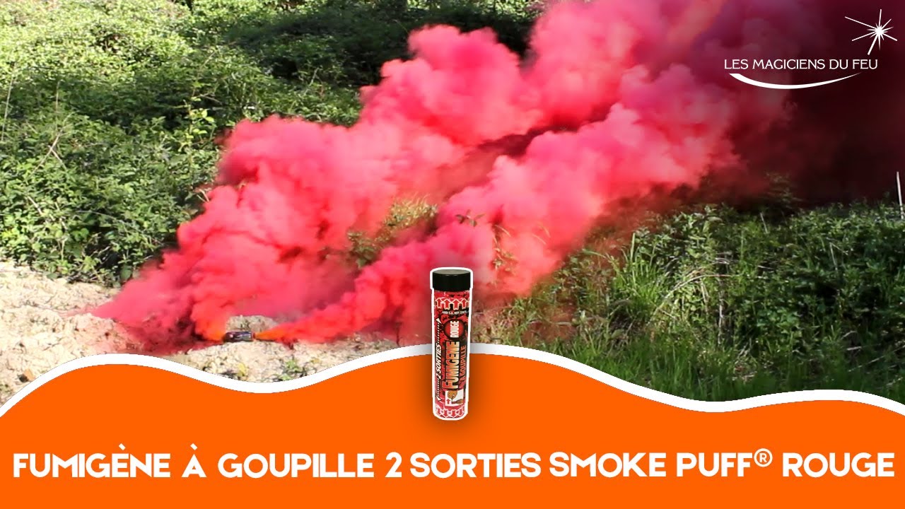 Fumigène à goupille 2 Sorties Smoke Puff® Rouge - YouTube
