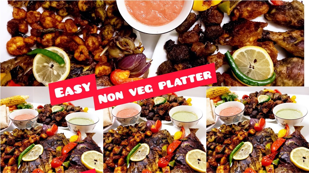 NON VEG PLATTER/BARBEQUE PLATTER/HOME MADE PLATTER WITHOUT OVEN - YouTube