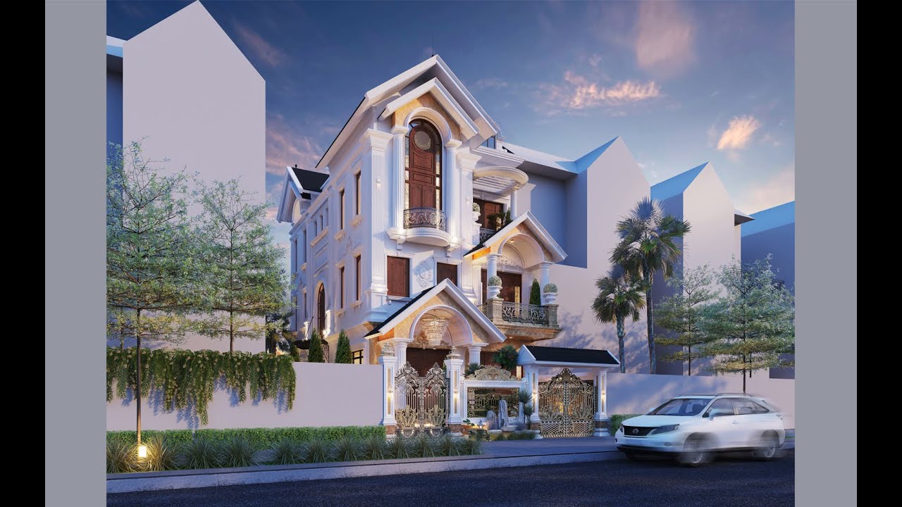Siêu phẩm mẫu biệt thự tân cổ x 3 tầng 1 tum-thiết kế Windesign - YouTube