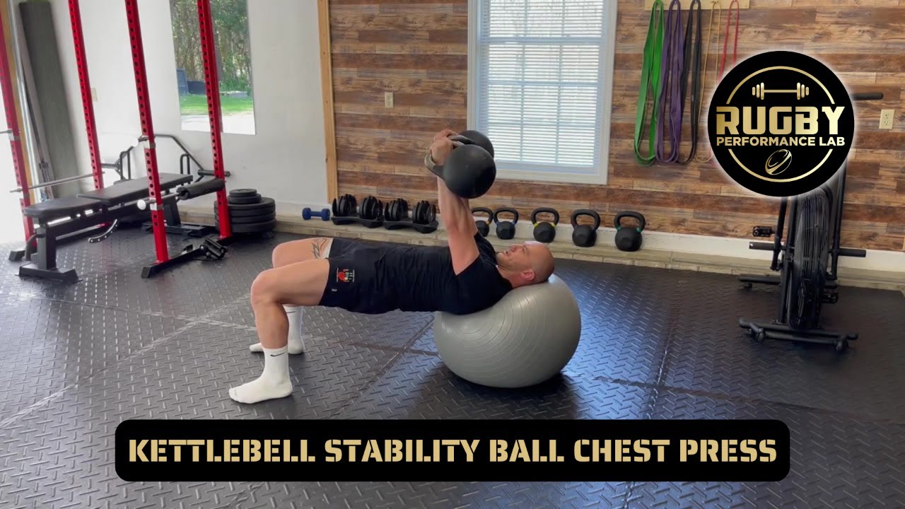 Kettlebell Stability Ball Chest Press - Exercise Library #fitness - YouTube