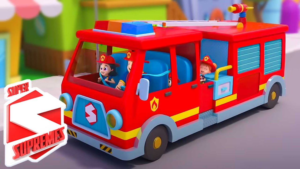 Колеса на пожежній машині більше Пісня для дітей за Super Supremes