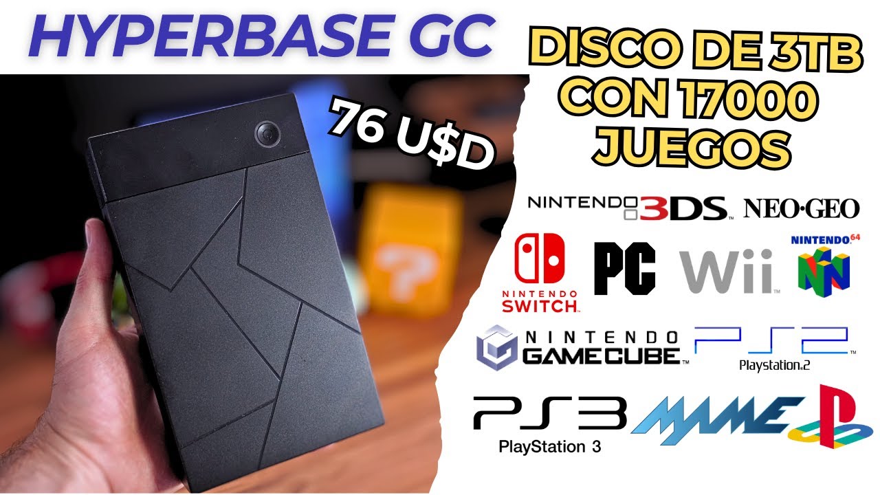 El Disco de 3TB con 17000 Juegos Incluidos PC PS3 Y SWITCH! HYPERBASE HDD 3TB Plug and Play ...