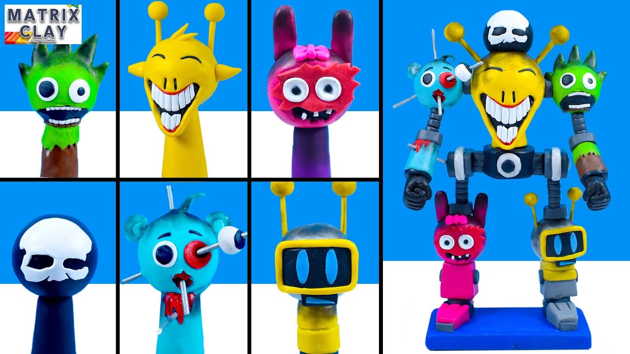 Making ROBOT SPRUNKI Sculptures With Clay Compilation 2 | Matrix Clay ...