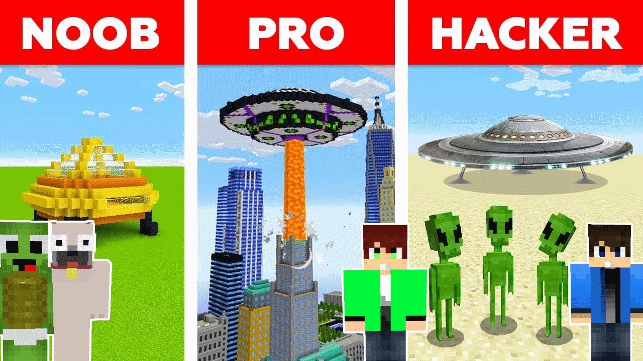 NOOB VS PRO VS HACKER ÜRLÉNY ÉPÍTŐ KIHÍVÁS A MINECRAFTBAN! - YouTube