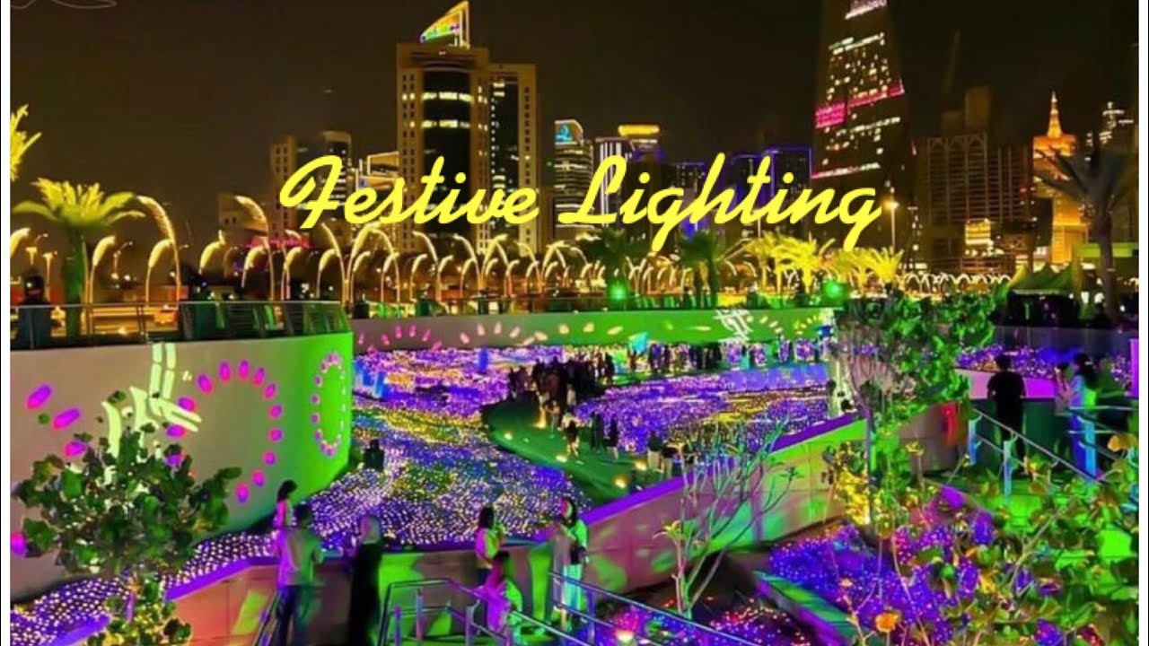 Festive Lighting in Doha during Ramdan 2023#qatar #corniche Tunnel ...